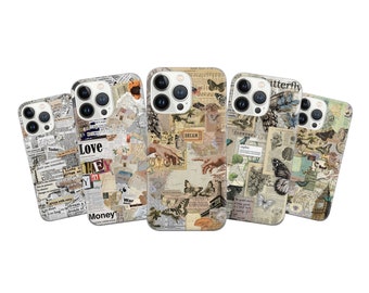 Vintage Newspaper Phone Case Aesthetic Cover Fit for iPhone 14 Pro, 13 ...