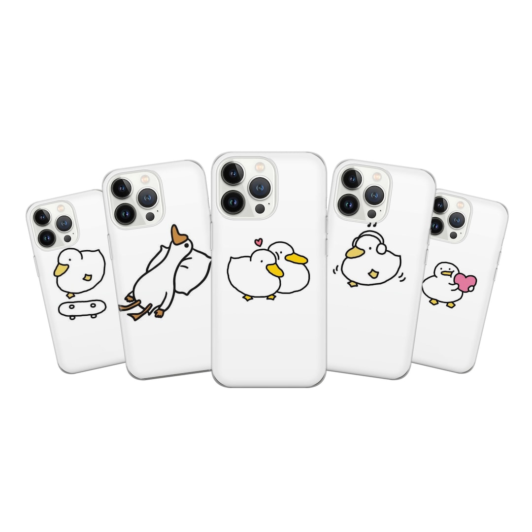 Cute Duck Phone Case Funny Cover Fit for iPhone 14 Pro, 13, 12, 11, XR ...