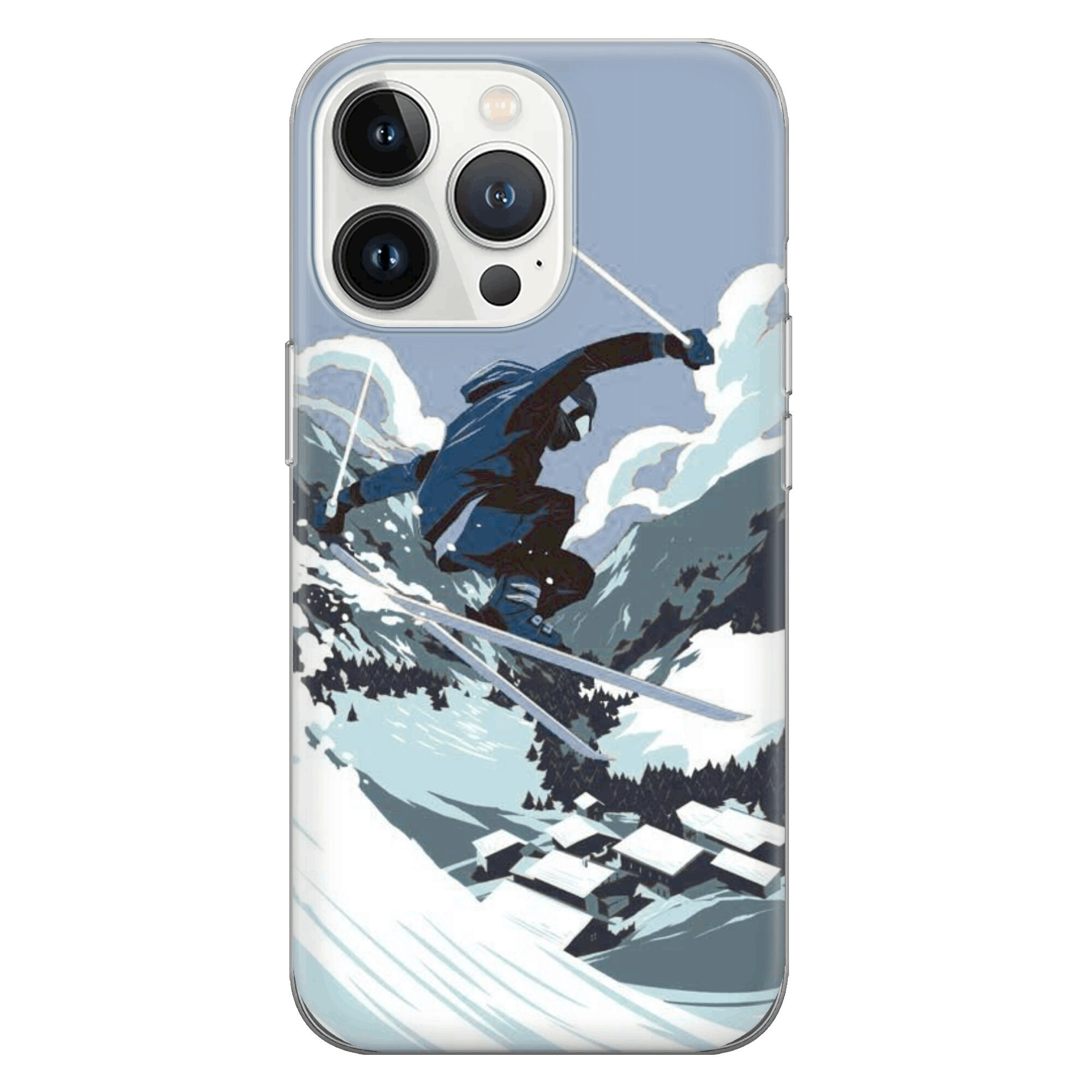 Ski in Alps Phone Case Sports Cover Fit for iPhone 15 Pro Max, 14 Plus ...