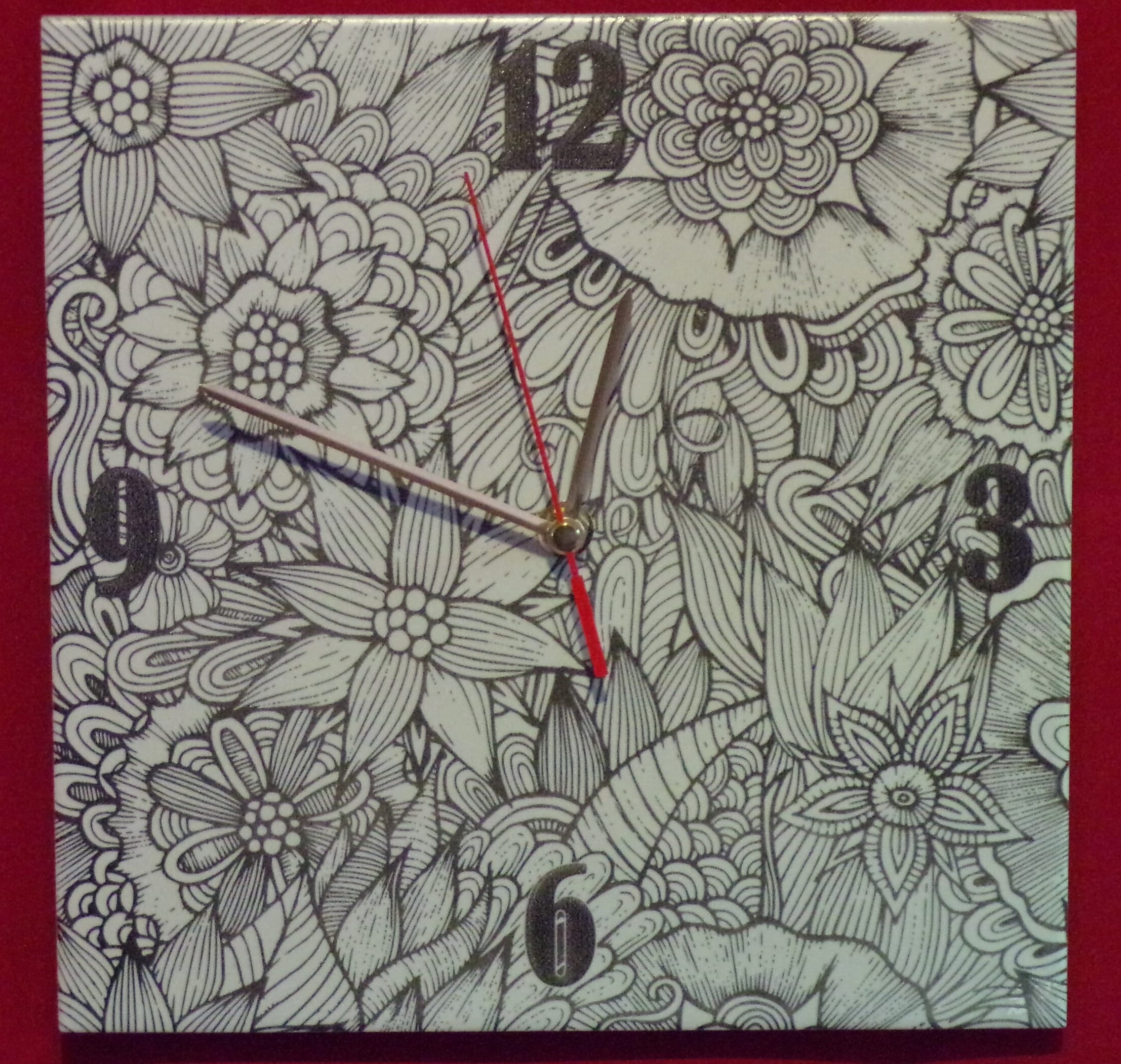 Ceramic Tile Clock Unique Design Patterned Home Office - Etsy