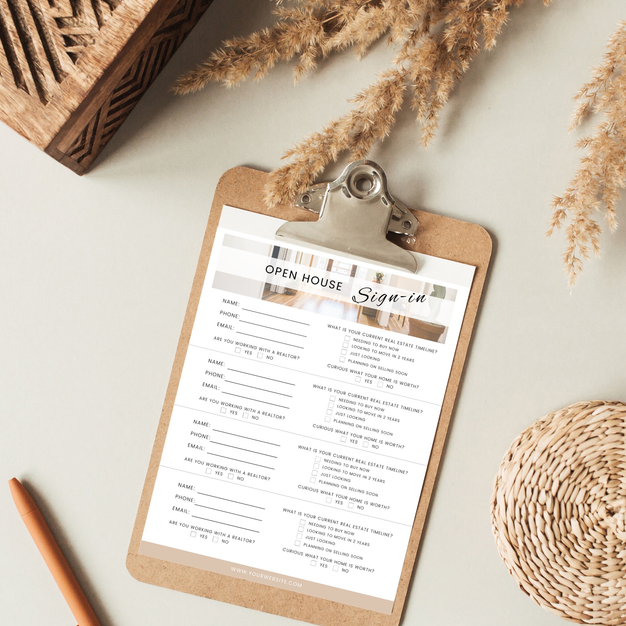 Open House Sign in Sheet & Welcome Sign Pdfs, Real Estate Marketing ...