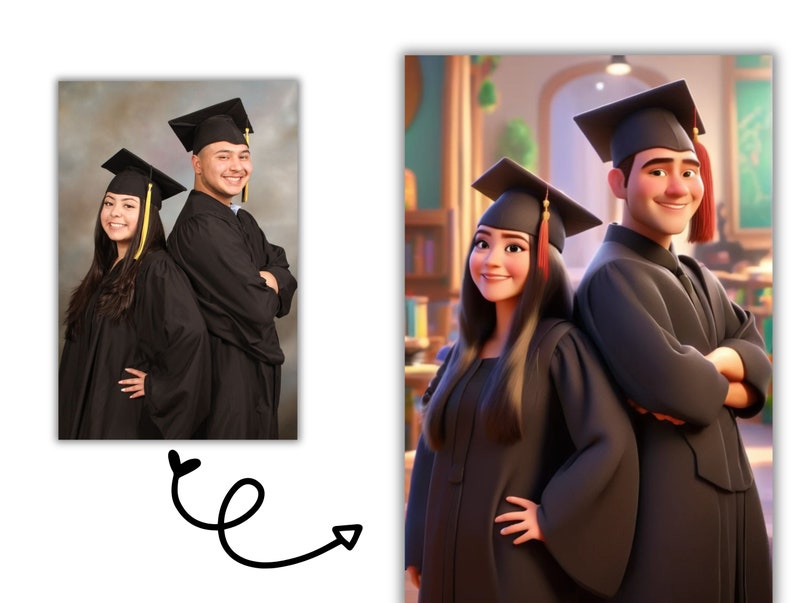 Custom Cartoon 3D , Personalised Portrait ,cartoon Me, Party Graduation ...