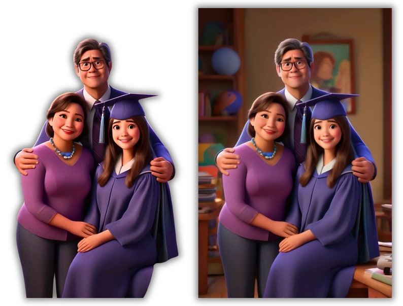 Custom Cartoon 3D, Personalised Family Portrait, Cartoonize Love One ...