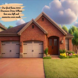 Custom House 3D Cartoon Print, House Painting From Photo, Housewarming ...