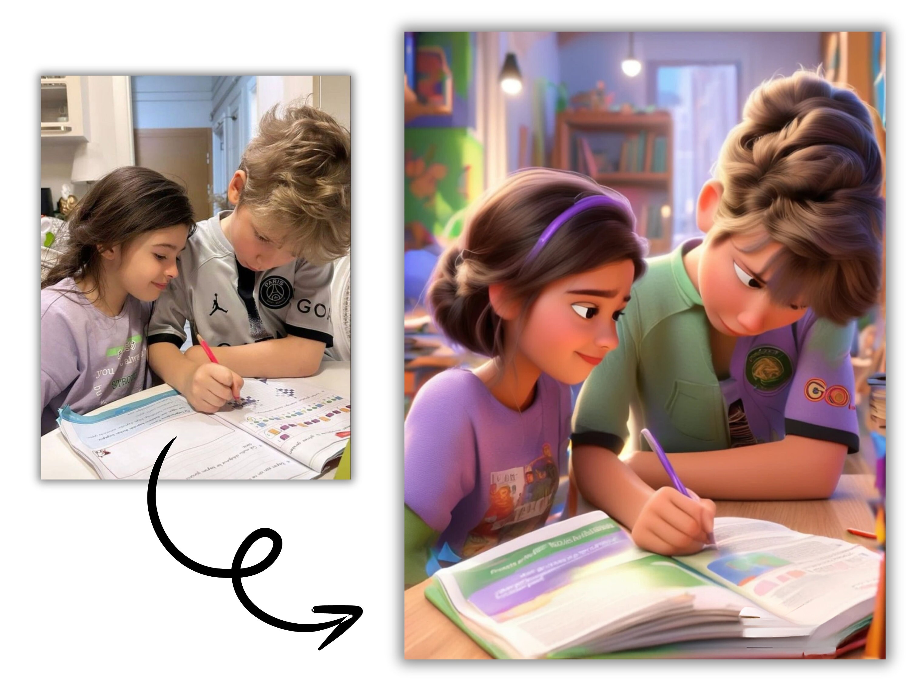 Custom Family Kids Portrait, Cartoon Portrait, Gift for Kids, Cartoon ...