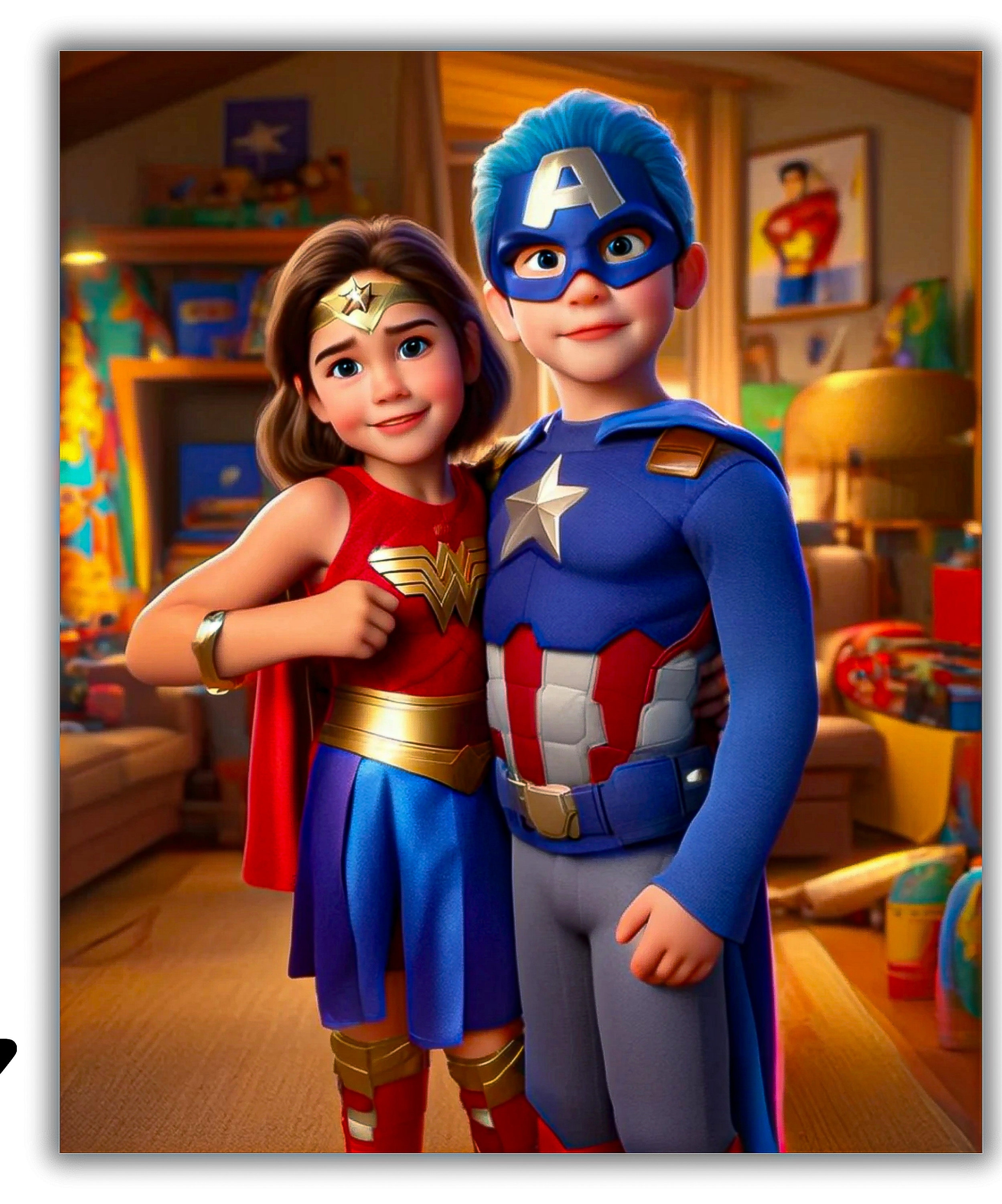 Custom Family Kids Portrait, Cartoon Portrait, Gift for Kids, Cartoon ...