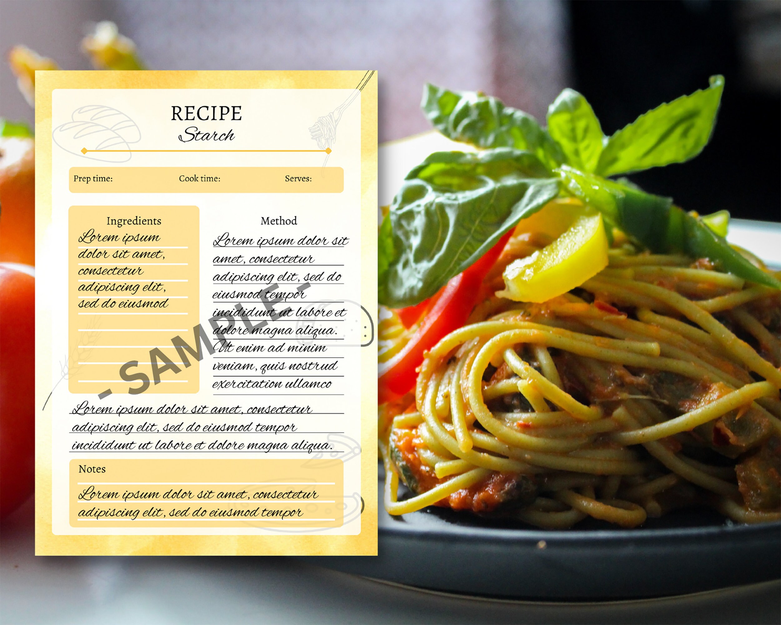 Printable A4 Recipe Templates - 6 Different Styles - Etsy