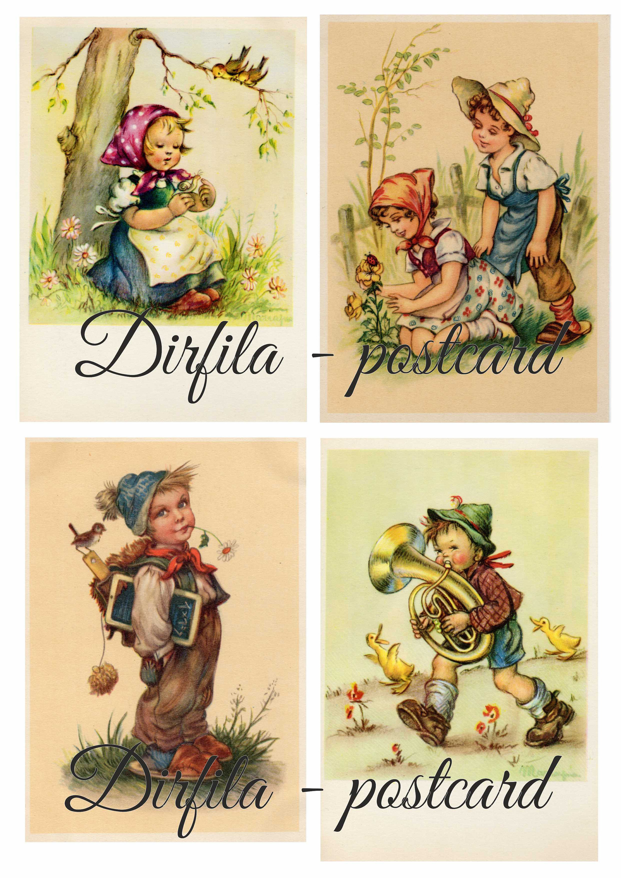 36 Vintage Postcards of Children, Postcard Digital, High Quality ...