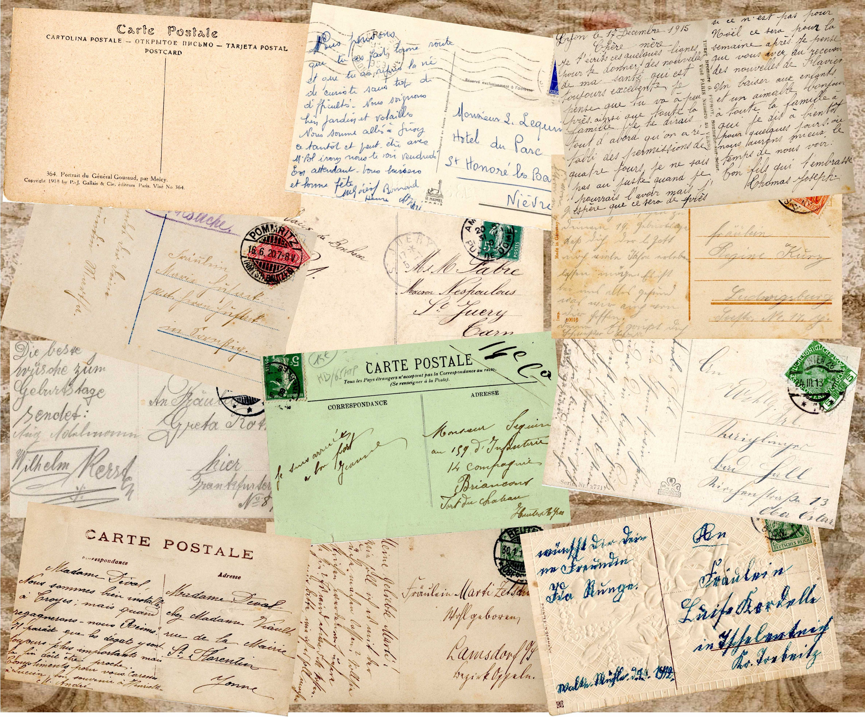 36 Vintage Digital Postcards, Postcard Back, Printable Digital Download ...