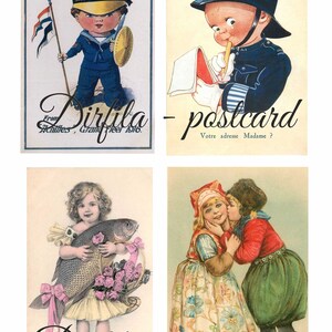 Postcard Children Digital Download, Printed Vintage Postcards, Ephemera ...