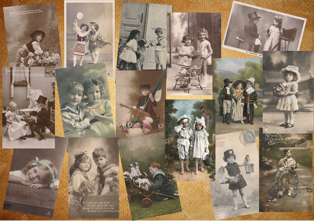 Vintage Photographs of Children 1900-1910, Postcard Digital, High ...