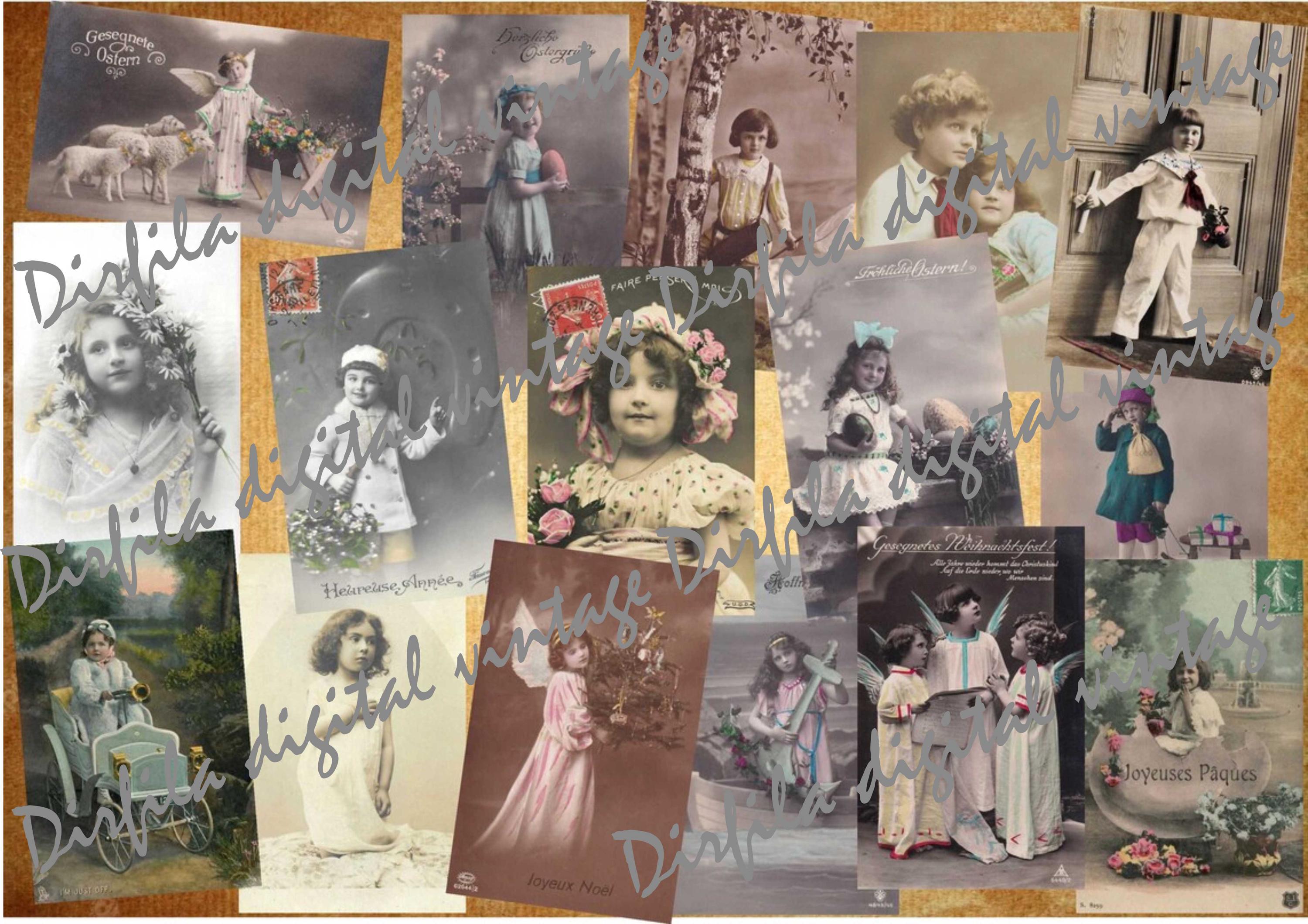 Vintage Photographs of Children 1900-1910, Postcard Digital, High ...