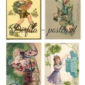 48 Vintage Postcards of Children, Postcard Digital, High Quality ...