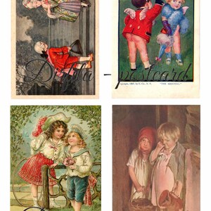 48 Vintage Postcards of Children, Postcard Digital, High Quality ...