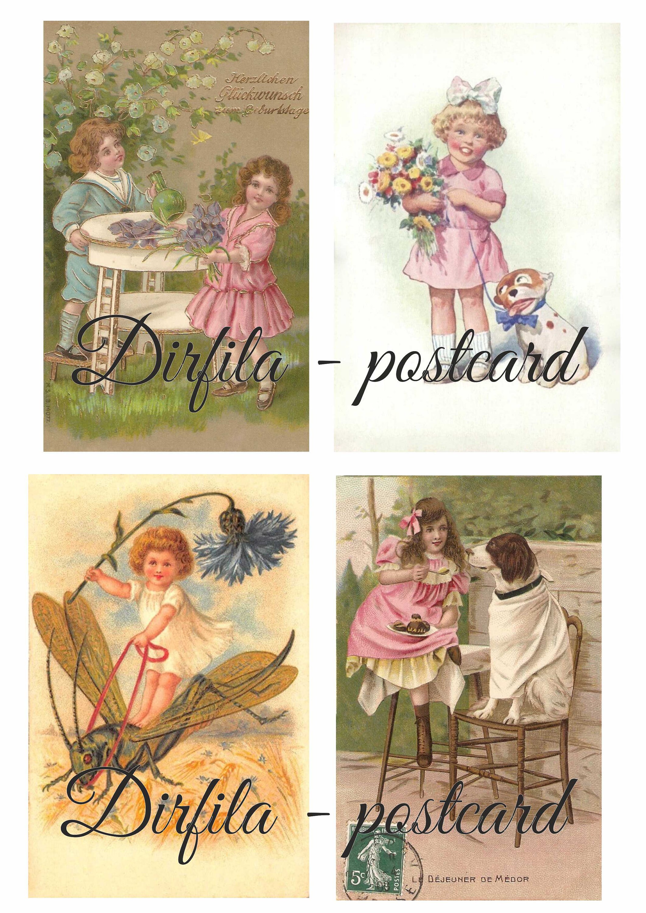 Charming 48 Vintage Children Postcards - Instant Download - Etsy