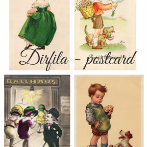 36 Vintage Postcards of Children, Postcard Digital, High Quality ...