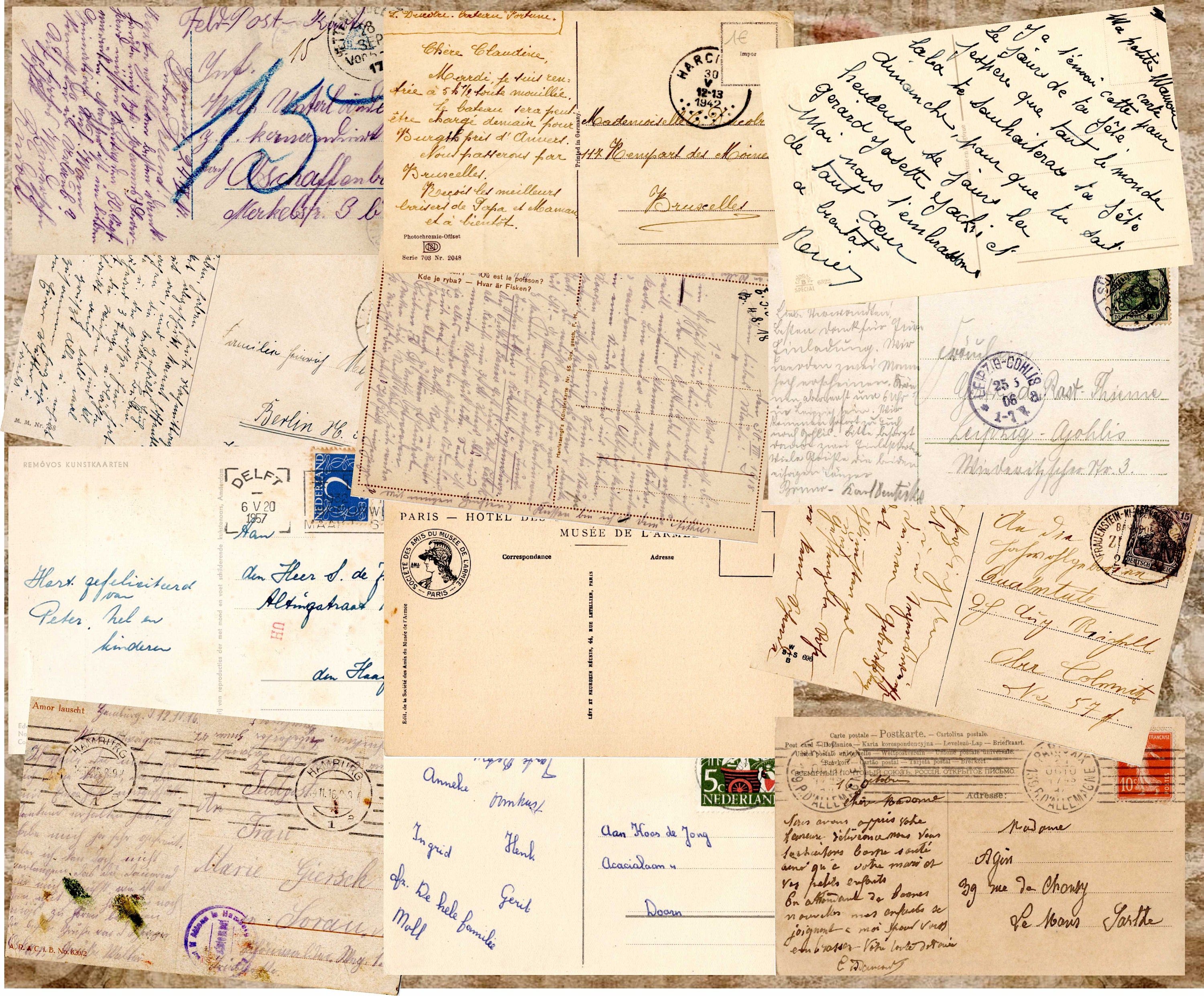 36 Vintage Digital Postcards, Postcard Back, Printable Digital Download ...