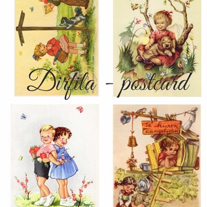 36 Vintage Postcards of Children, Postcard Digital, High Quality ...