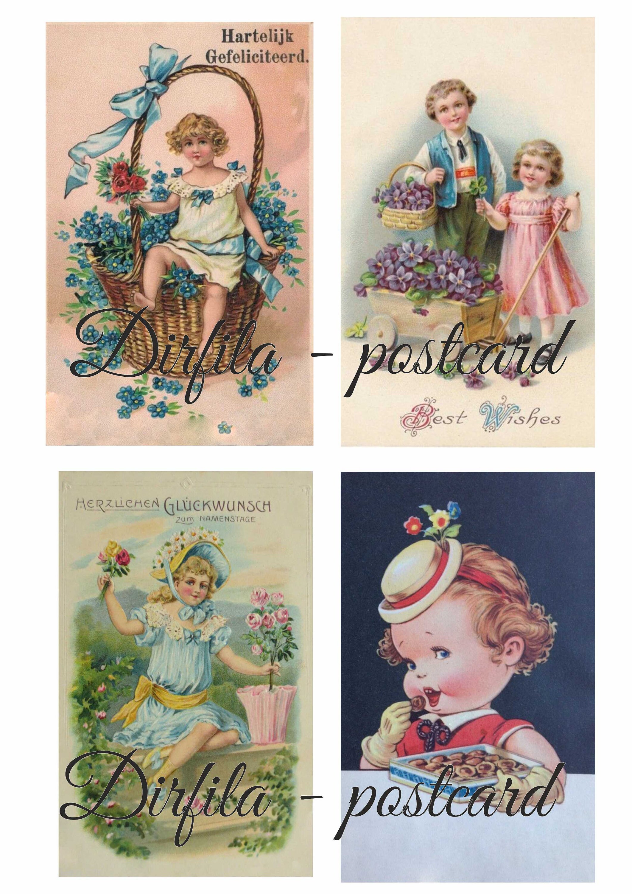 Charming 48 Vintage Children Postcards - Instant Download - Etsy