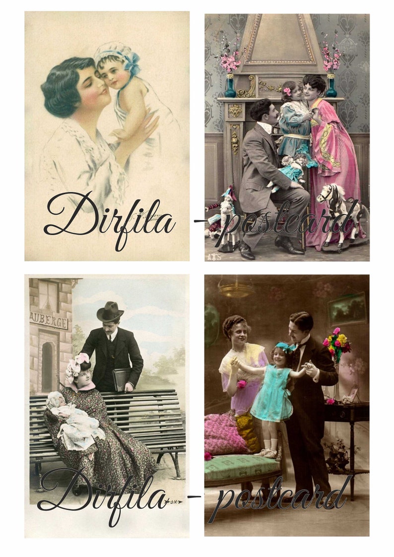Collection of 48 Vintage Women & Children Family Photos and Postcards ...