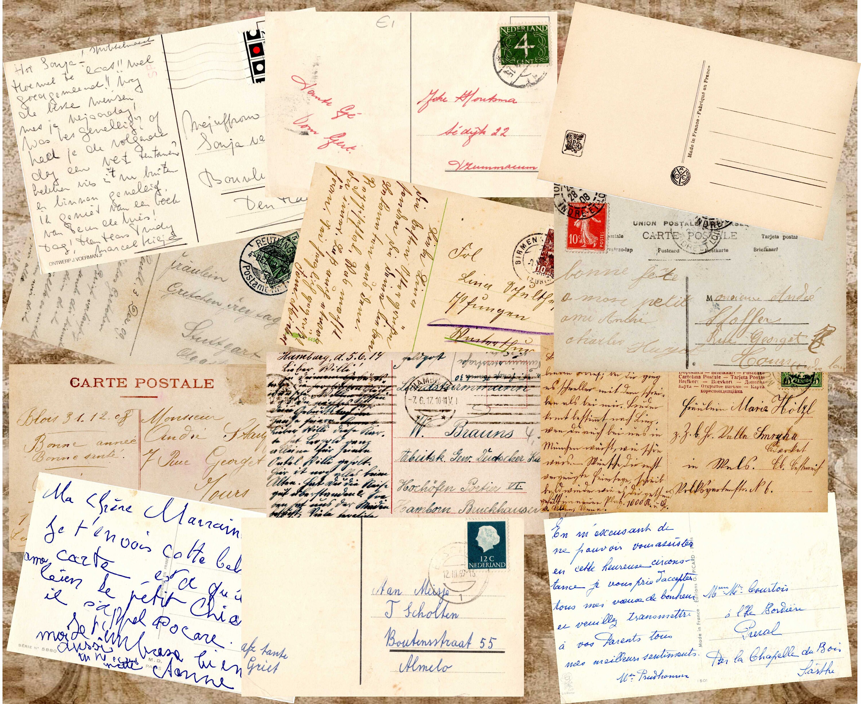 36 Vintage Digital Postcards, Postcard Back, Printable Digital Download ...