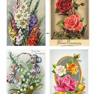 Digital Flower Postcards - High Quality Digital Download for Junk ...