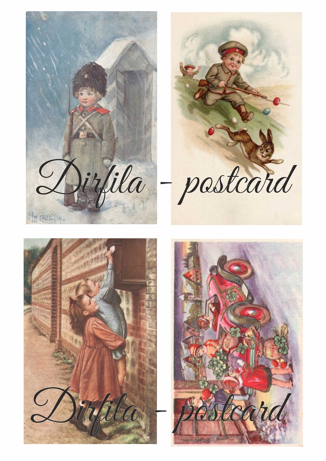 40 Postcard Children Digital Download, Printed Vintage Postcards ...