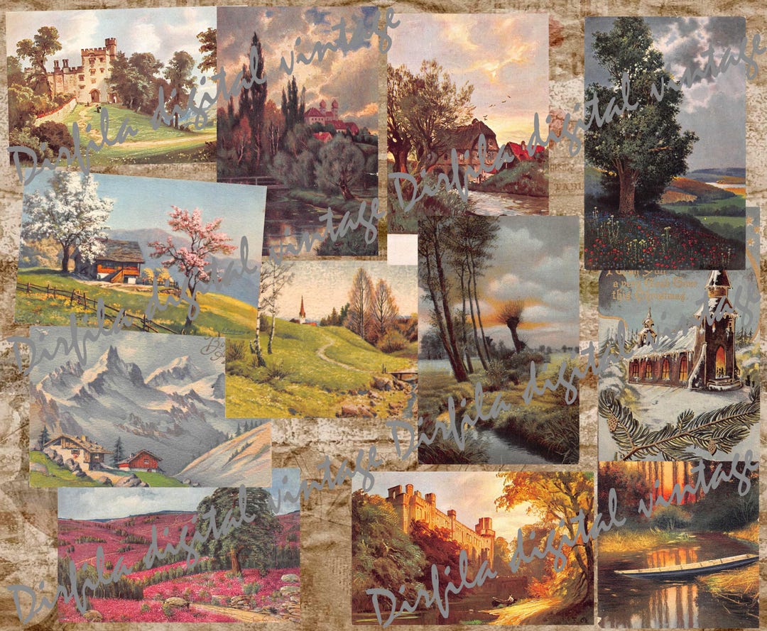 Vintage Nature Postcards – Early 1900s Printable Landscape Ephemera for ...