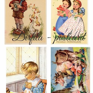 36 Vintage Postcards of Children, Postcard Digital, High Quality ...