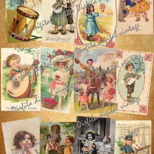 36 Vintage Postcards of Children, Postcard Digital, High Quality ...