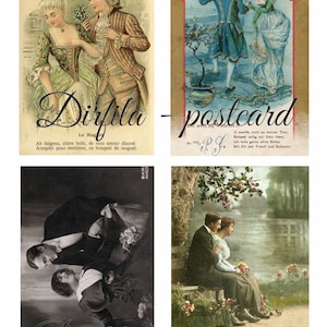 32 Vintage Postcards Couples Lovers Digital Download, Romantic ...
