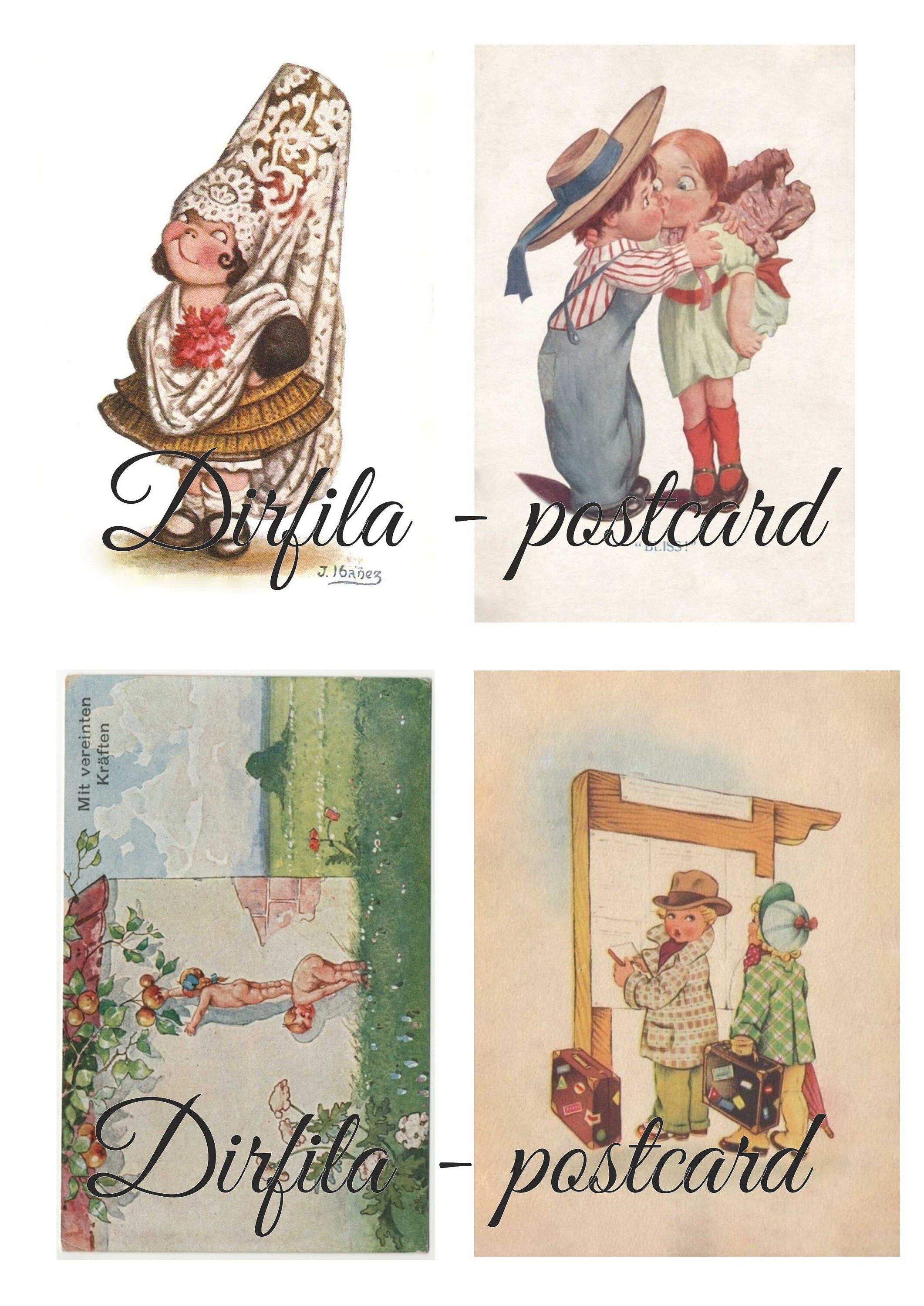 48 Vintage Postcards of Children, Postcard Digital, High Quality ...