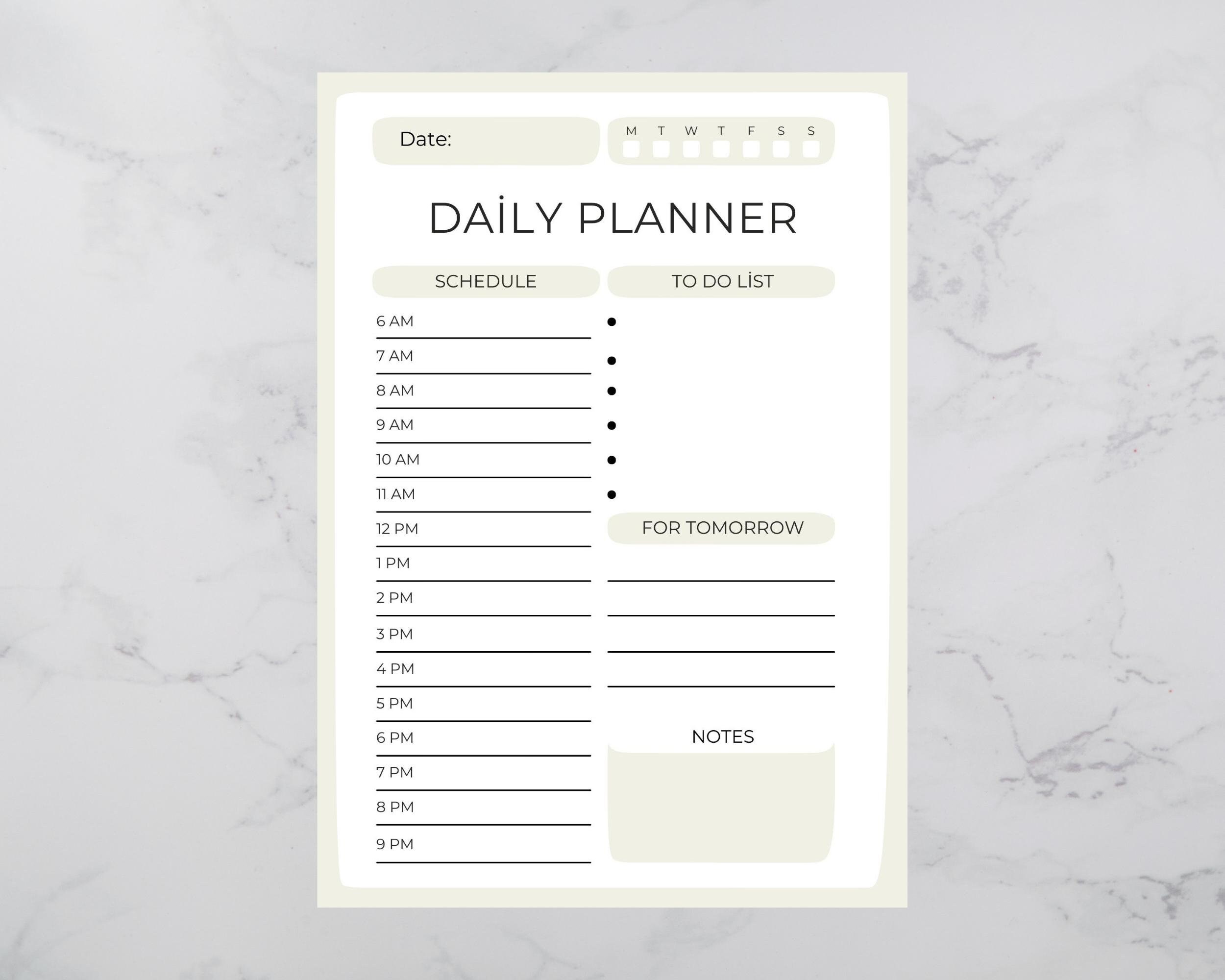 Daily Weekly Monthly Planner, Printable Organizer, Planning Routine ...