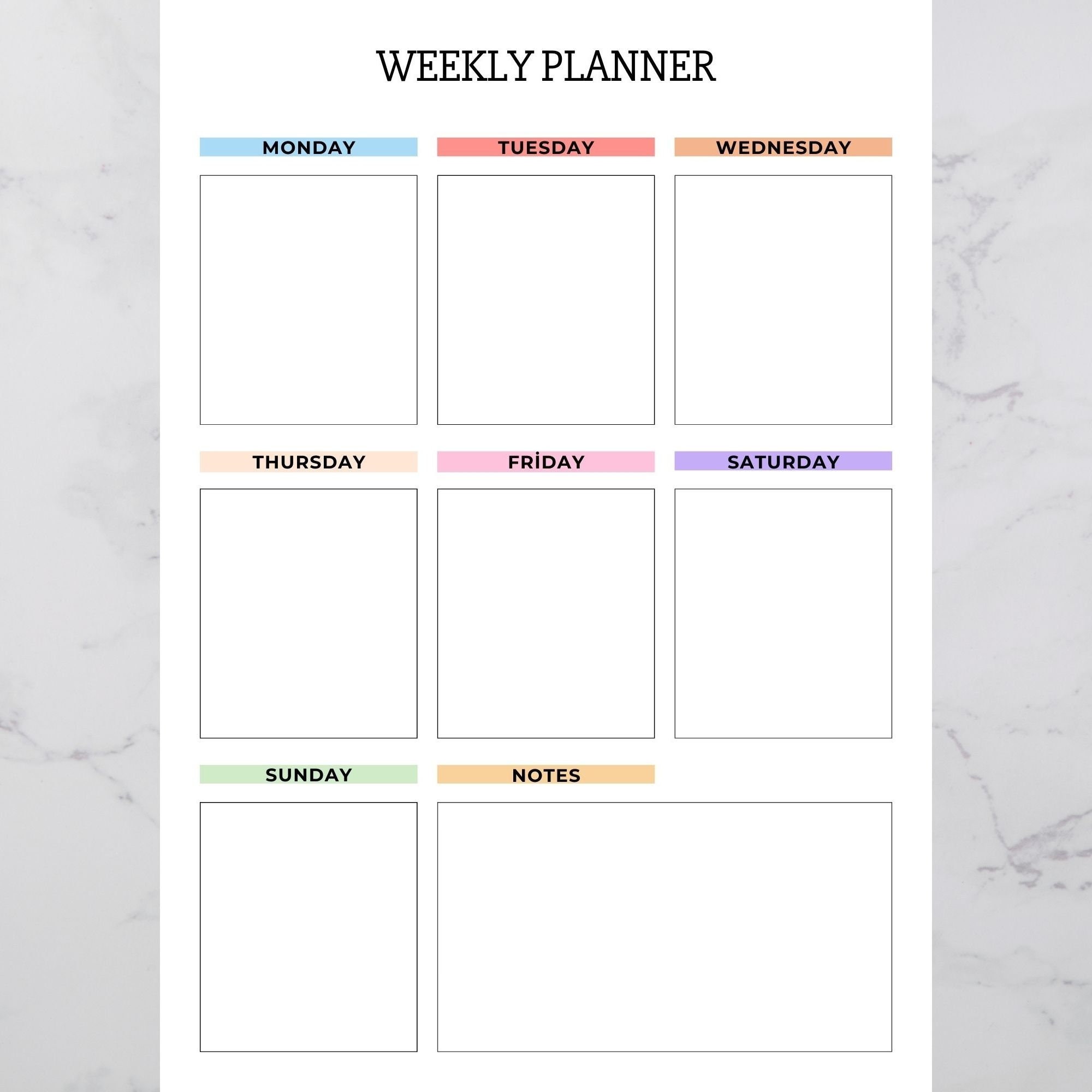 Weekly Planner Printable to Do List, Minimal Weekly Schedule, Weekly ...