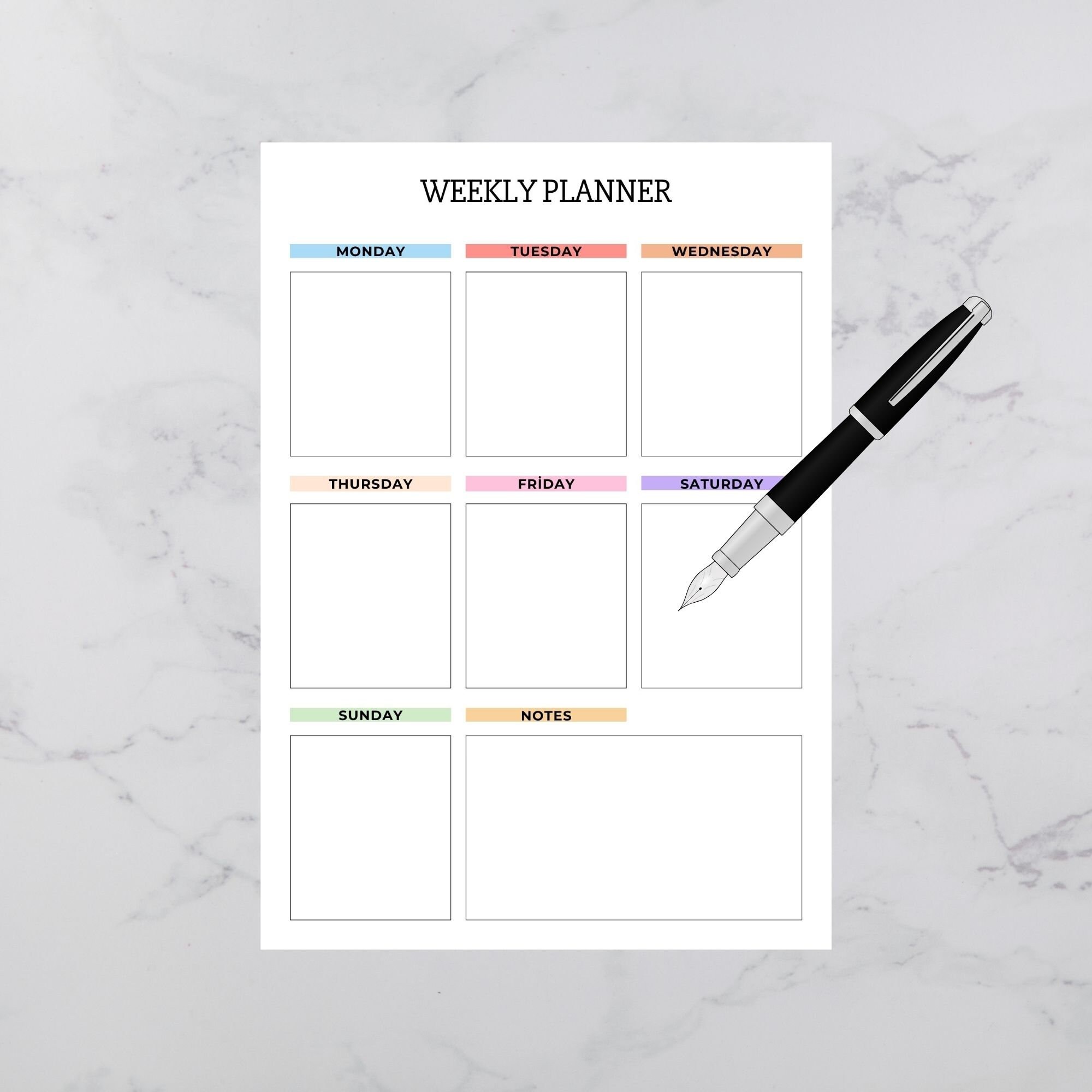 Weekly Planner Printable to Do List, Minimal Weekly Schedule, Weekly ...