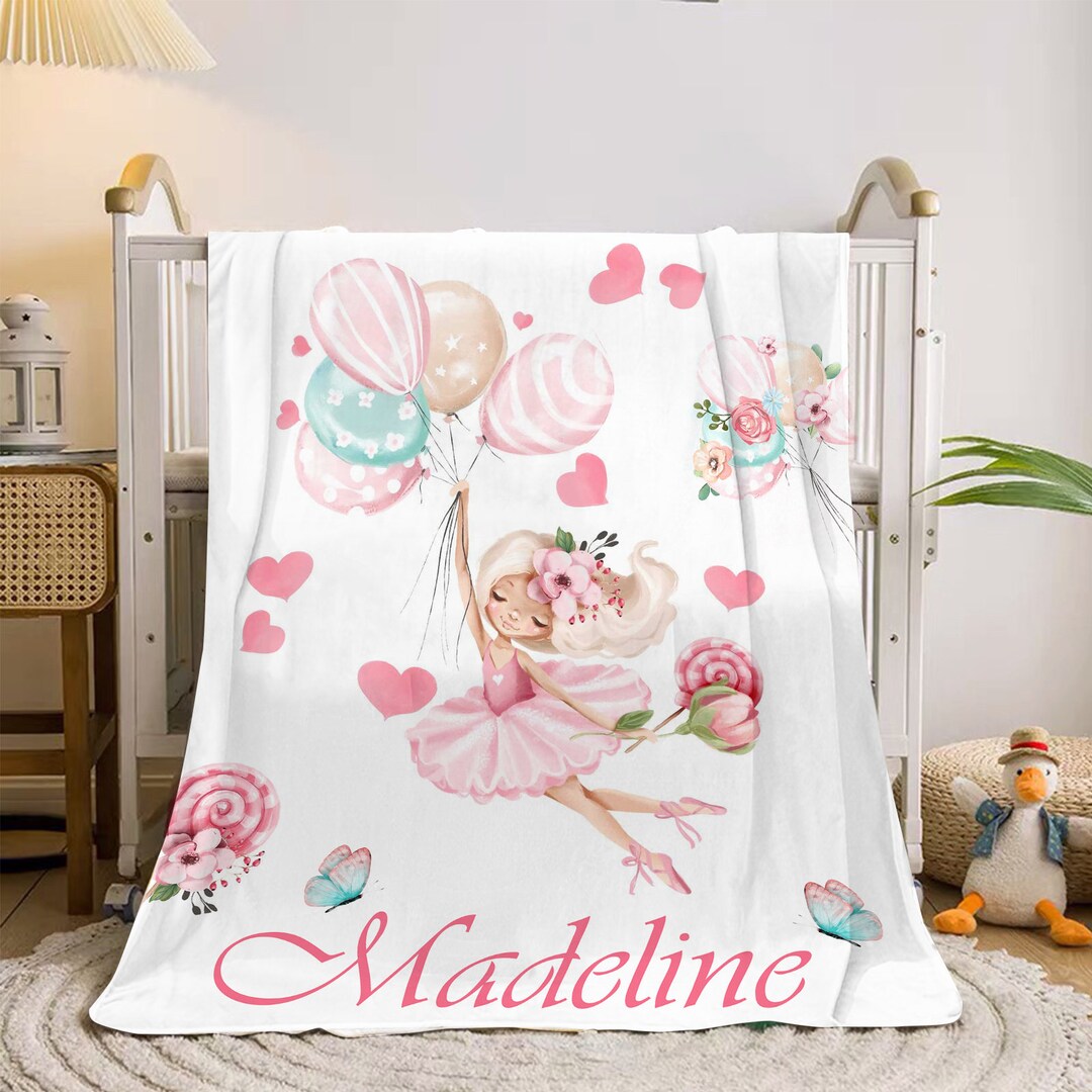 Personalized Baby Girl Blanket, Custom Name Blankets for Girls, Kids ...