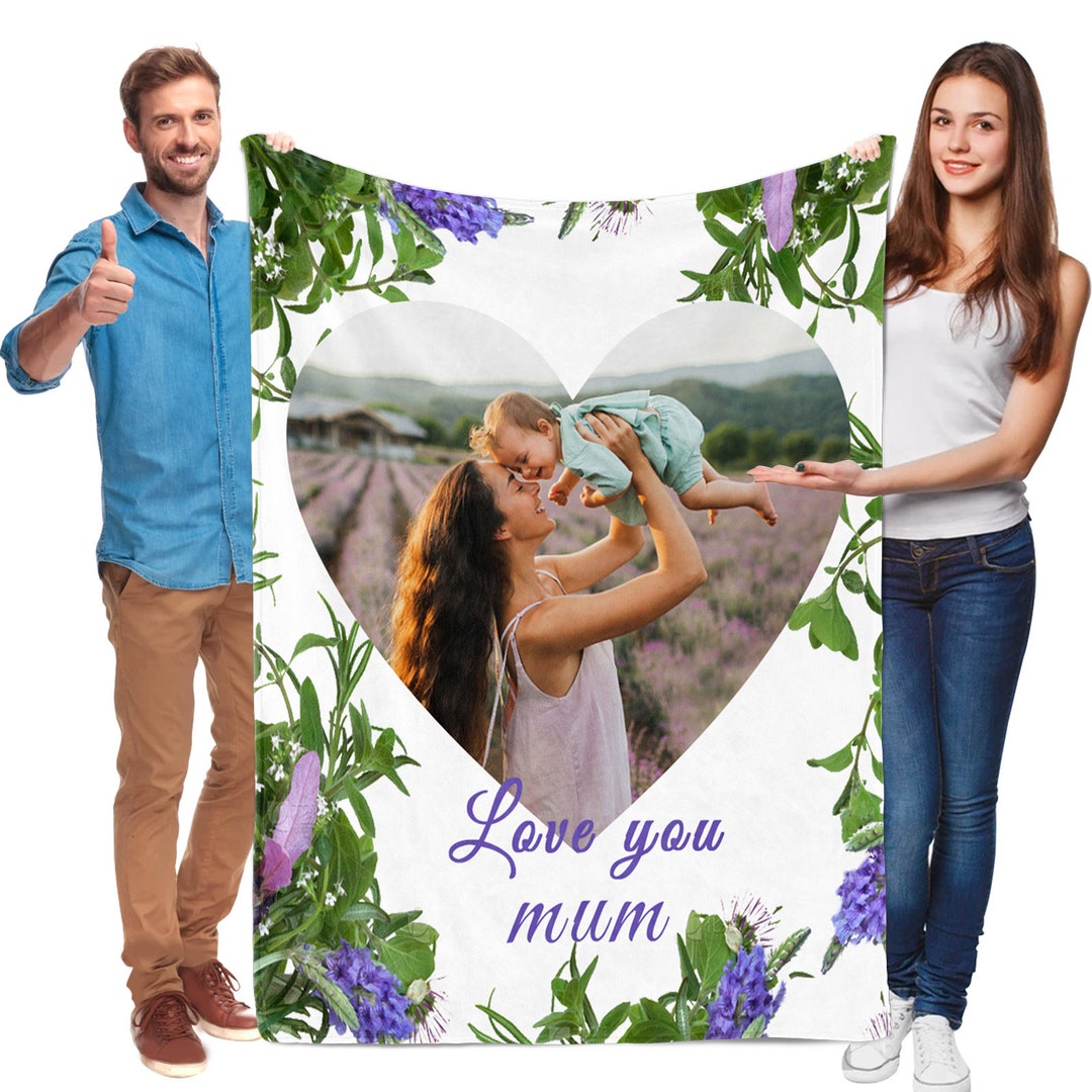 Custom Personalized Blanket With Photos and Text, Customized Pictures ...