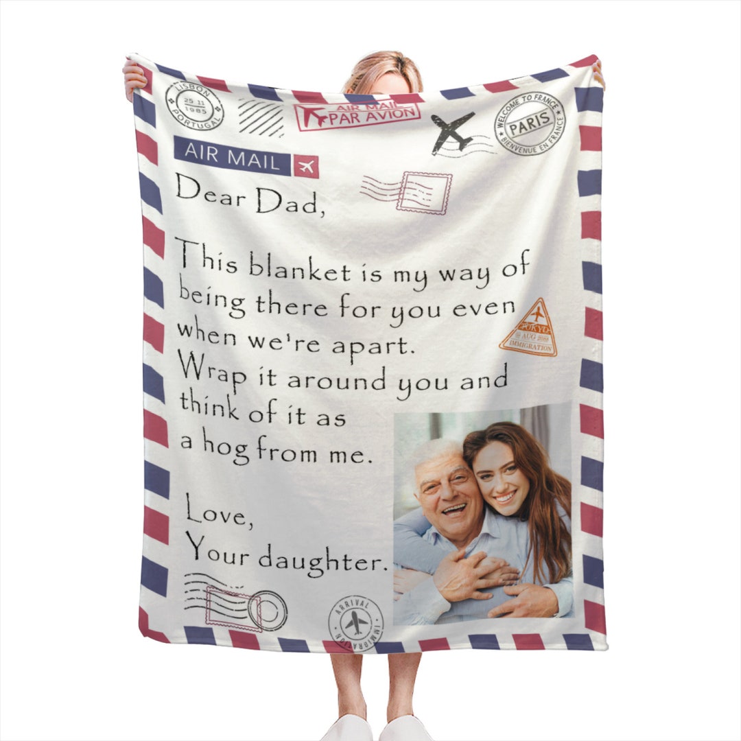 Daughter Blanket for Dad, Father's Day Gift, Personalized Birthday Gift ...