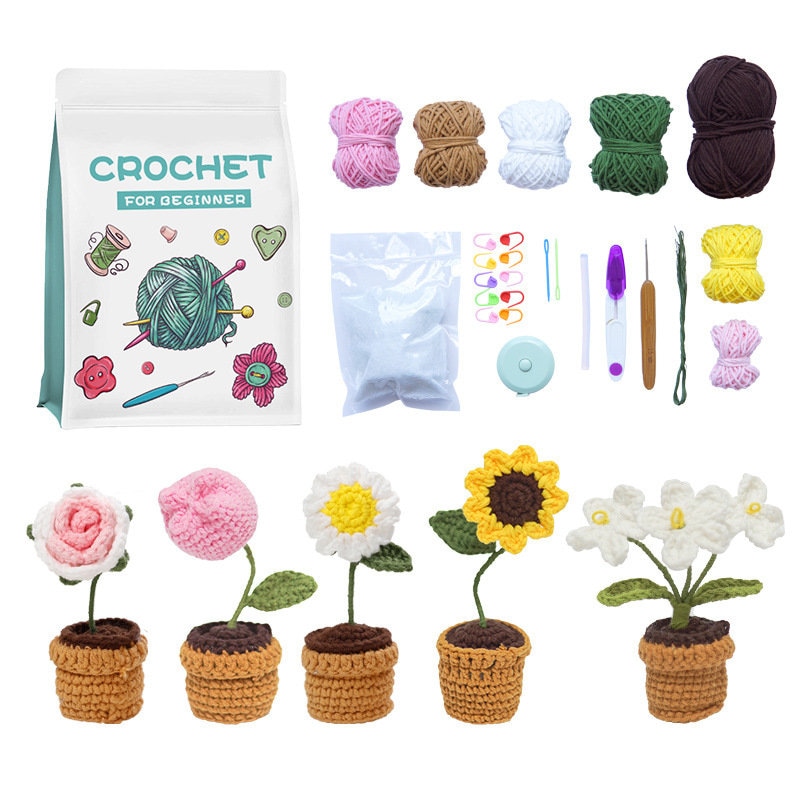 Crochet Kit, DIY Crochet Starter Kit, Home Decor Crafts Kit, for ...