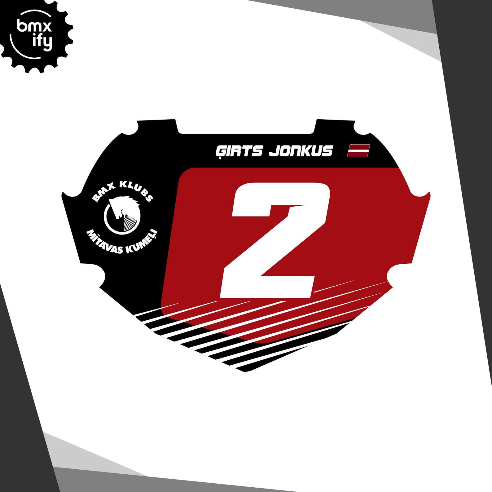 Classic Blkwht BMX Numberplate Sticker | Bmx Race | Race Numberplate ...