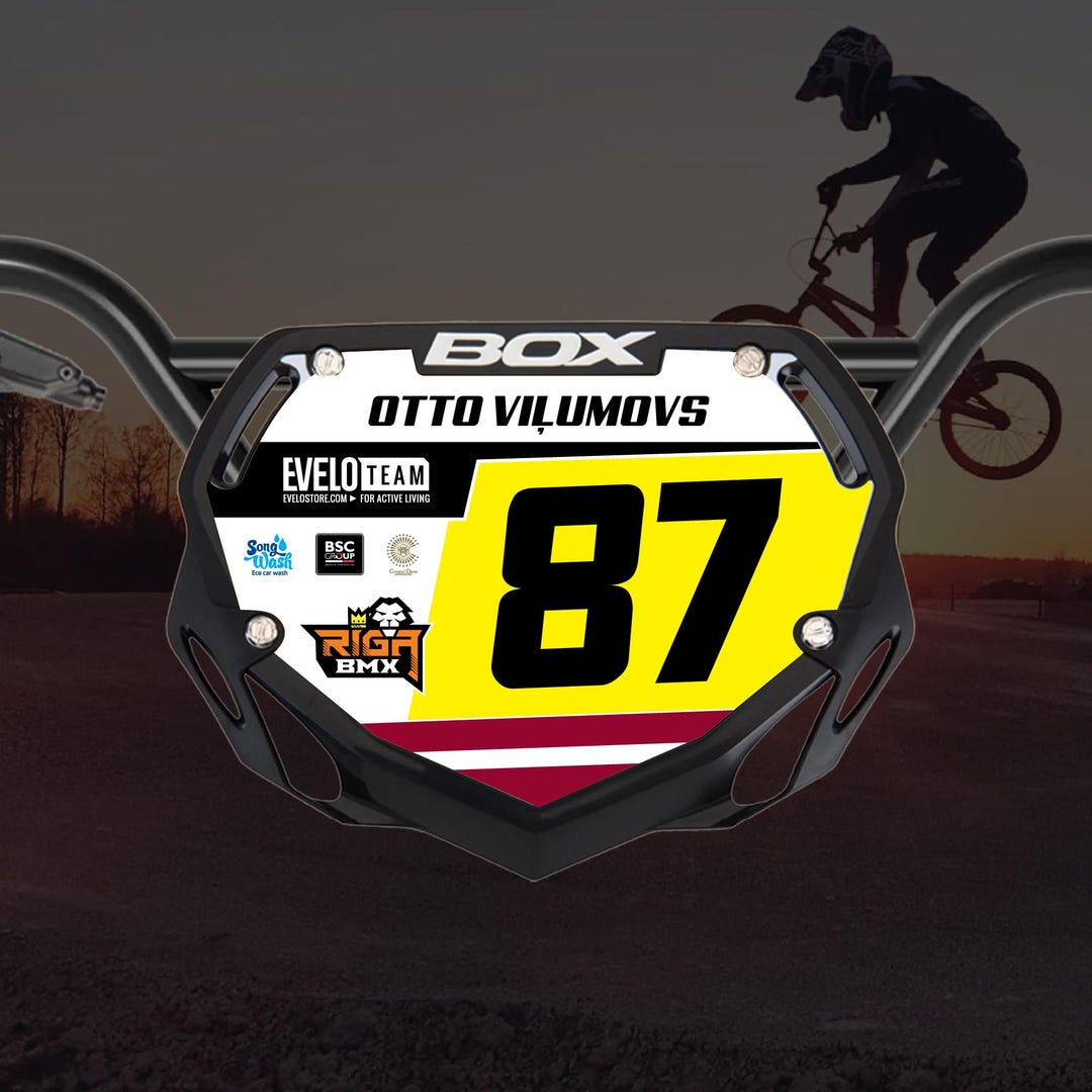 Black & White BMX Number Plate Sticker | Custom Race Decal | Bmx UCI ...