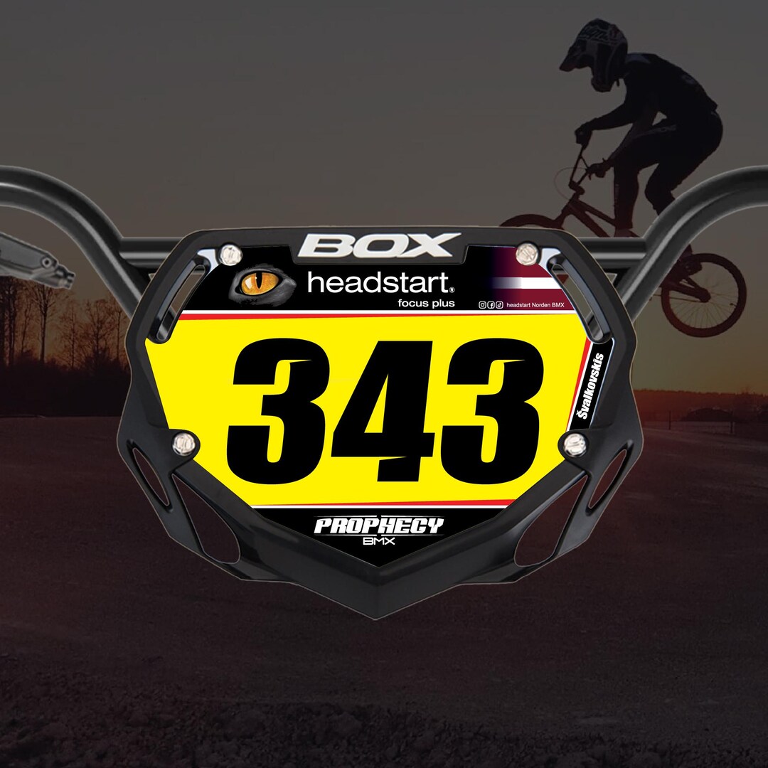 Custom BMX Number Plate Sticker | Motocross-inspired | BMX Racing Plate ...
