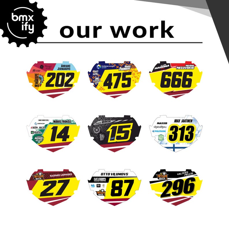 Simple Classic BMX Number Plate Sticker | Custom Racing Decal | BMX ...
