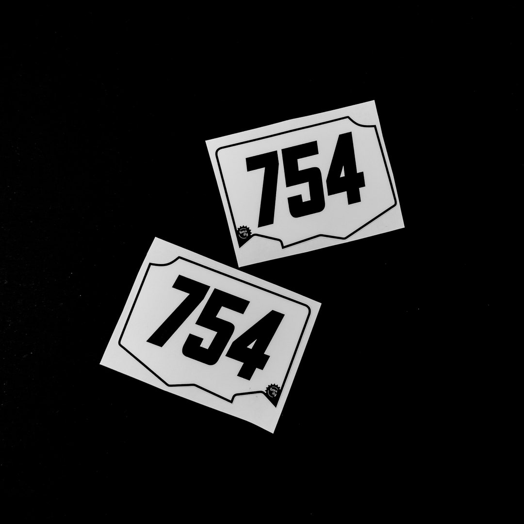 Box Side Number Plate Stickers Bmx Race Custom Racing Plate Bmx World ...