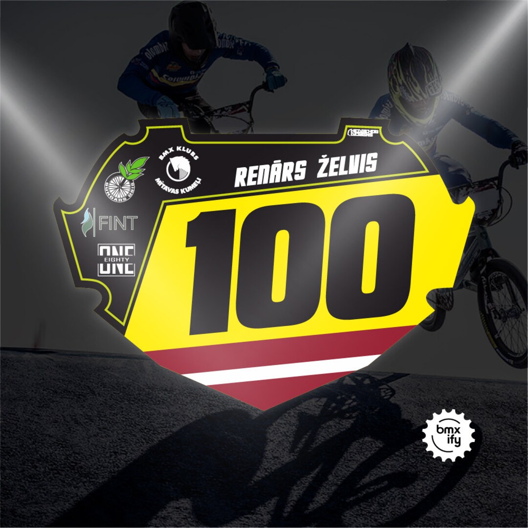 Simple Classic BMX Numberplate Sticker Bmx Race Race Numberplate Custom ...