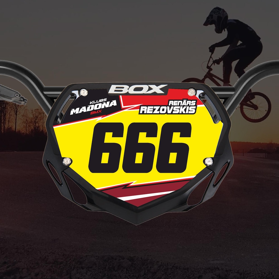 Simple Classic BMX Number Plate Sticker | Custom Racing Decal | BMX ...