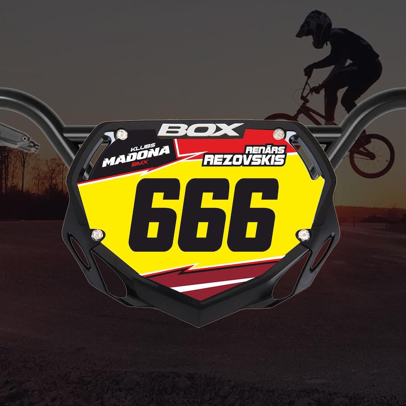 Simple Classic BMX Number Plate Sticker | Custom Racing Decal | BMX ...