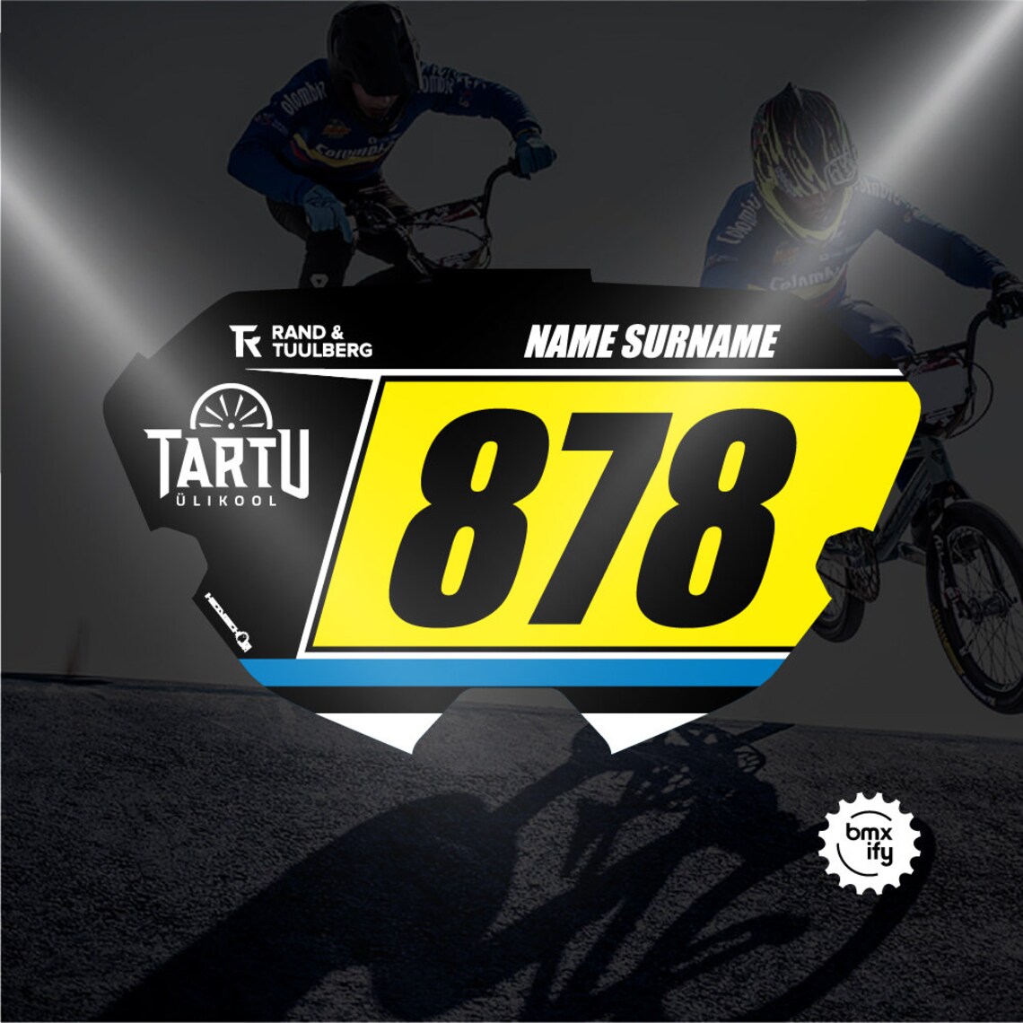 Blk&wht Classic BMX Numberplate Sticker Bmx Race Race Numberplate ...