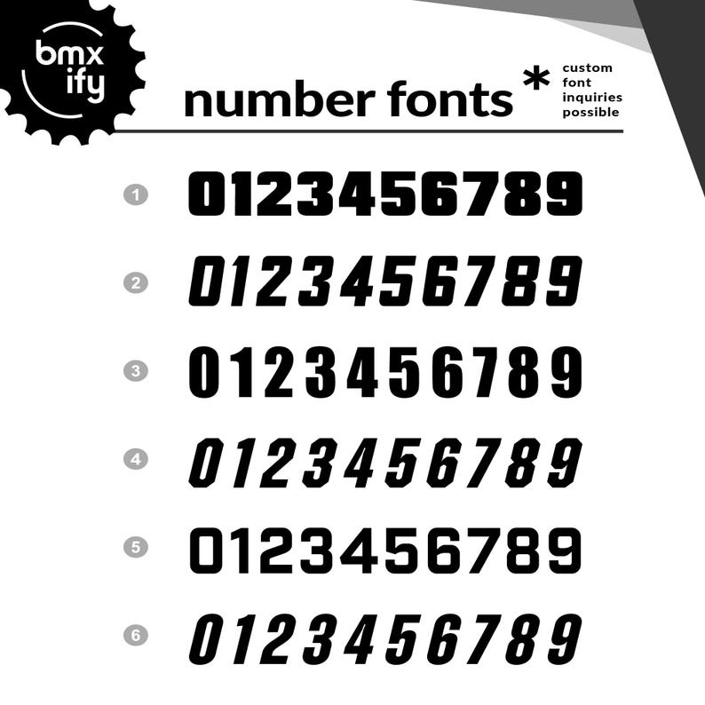 Custom BMX Number Plate Sticker Motocross-inspired BMX Racing Plate ...