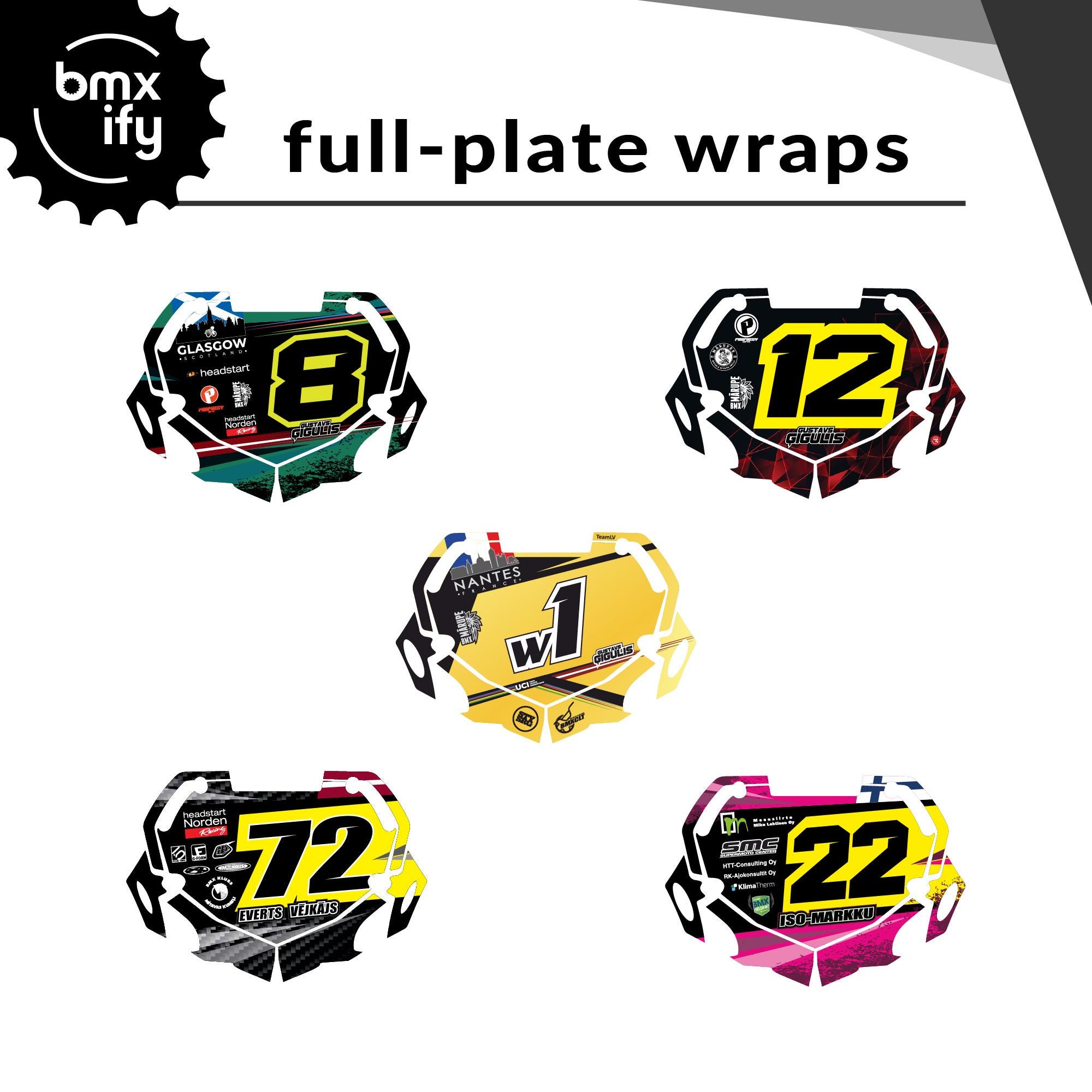 Classic Black & White BMX Number Plate Sticker | Custom Racing Plate ...